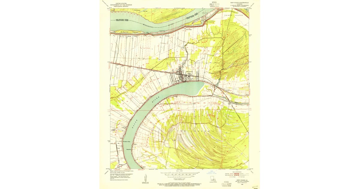 1953 Map of New Roads, LA — High-Res | Pastmaps