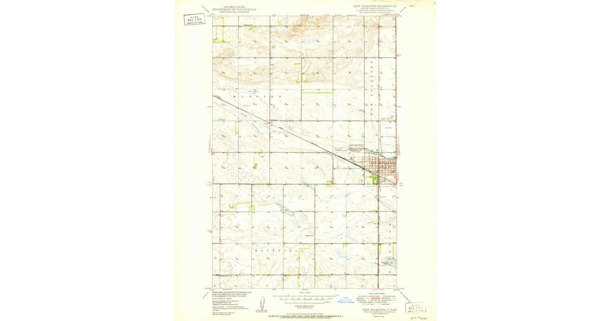 1950 Map of New Rockford, ND — High-Res | Pastmaps