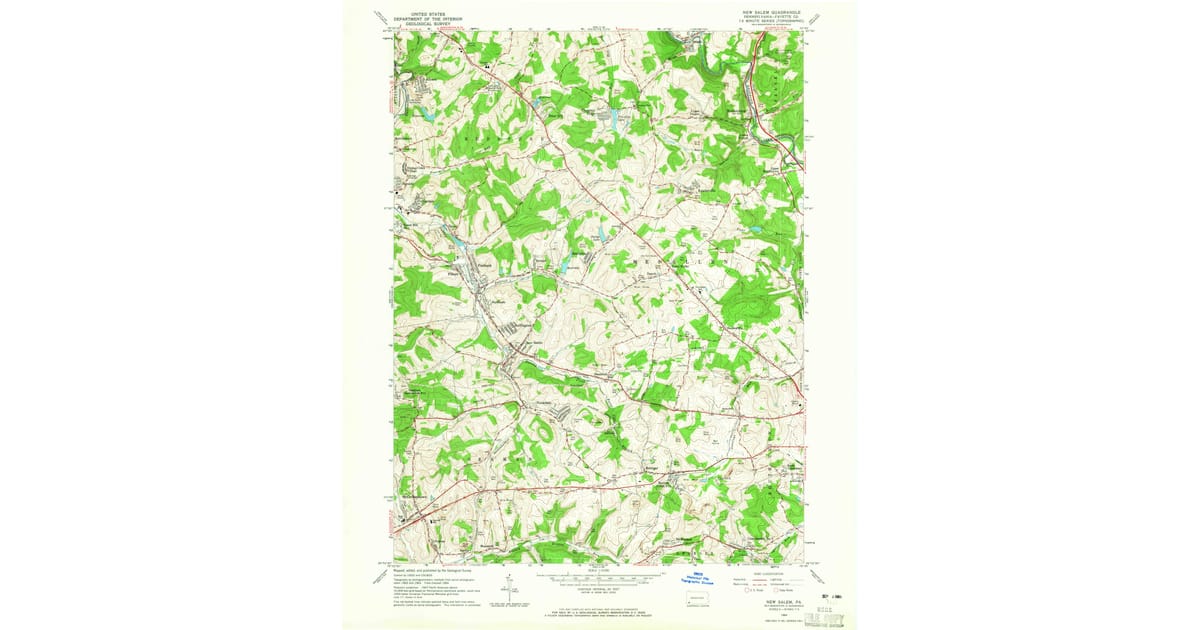 1964 Map of New Salem, Fayette County, PA — High-Res | Pastmaps