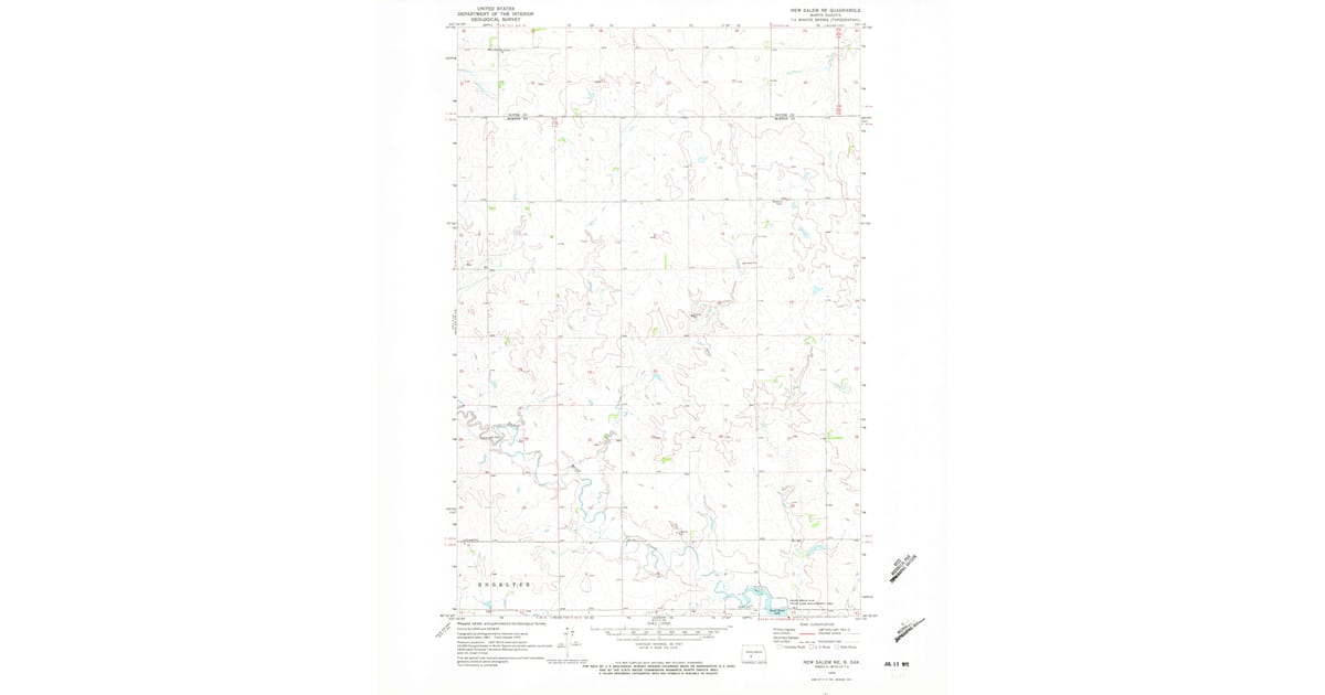 1970 Map of New Salem NE, Morton County, ND — High-Res | Pastmaps