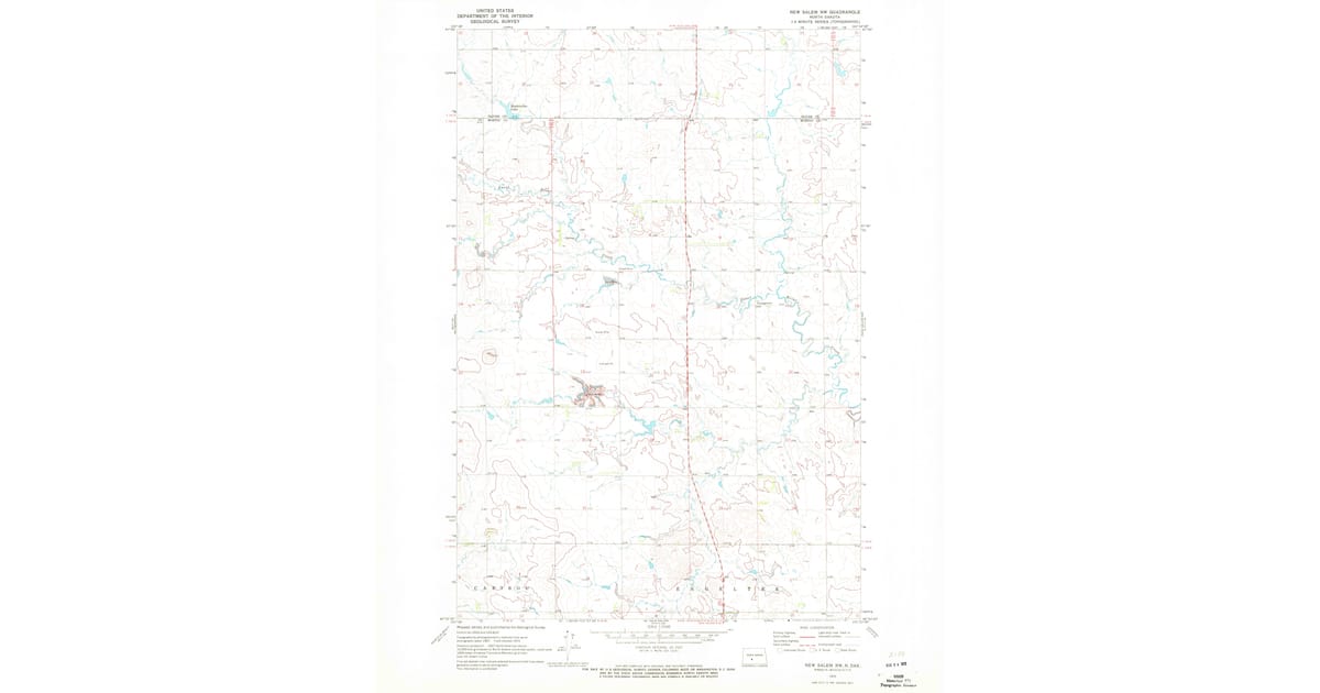 1970 Map of New Salem NW, Morton County, ND — High-Res | Pastmaps