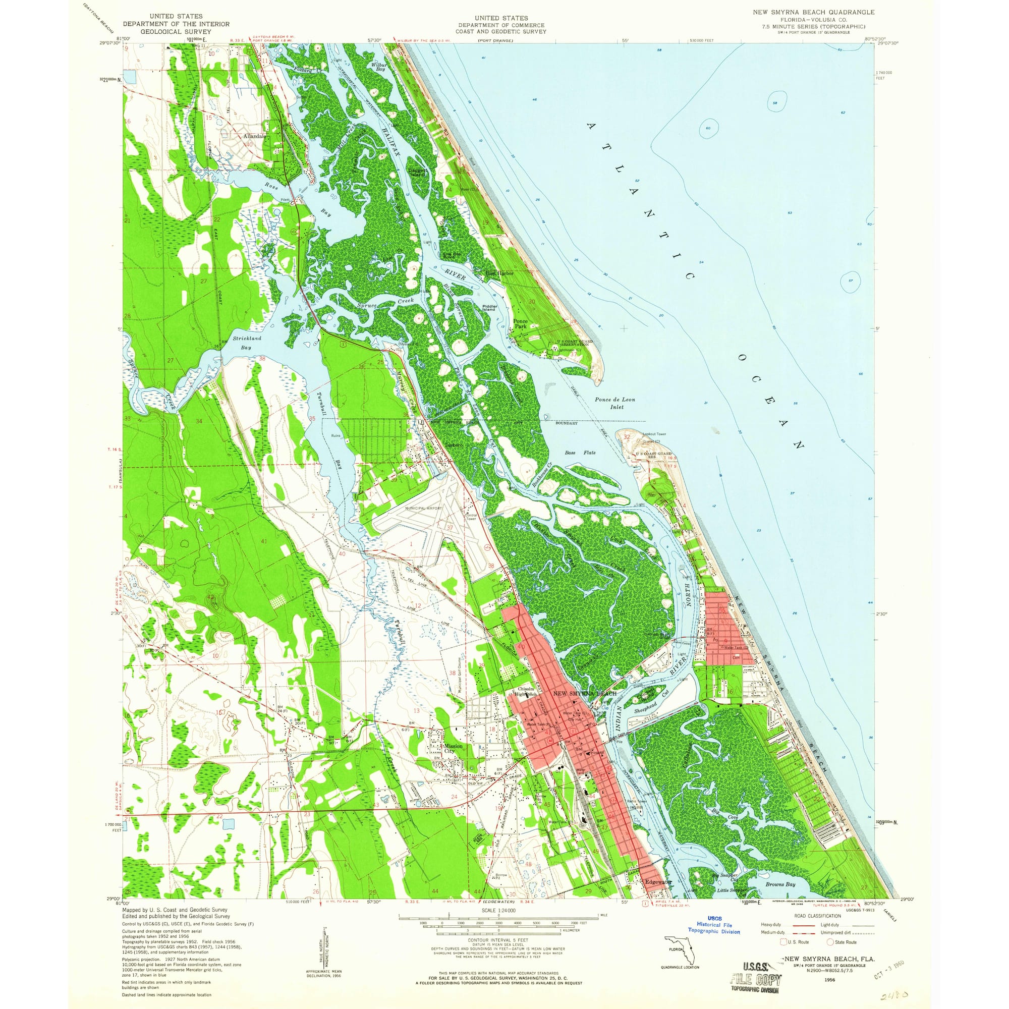 Large Detailed Map Of New Smyrna Beach