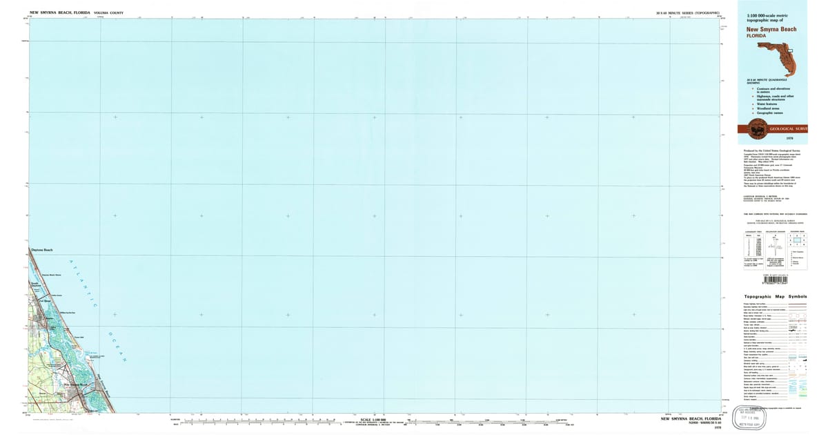 1978 Map of New Smyrna Beach, FL — High-Res | Pastmaps