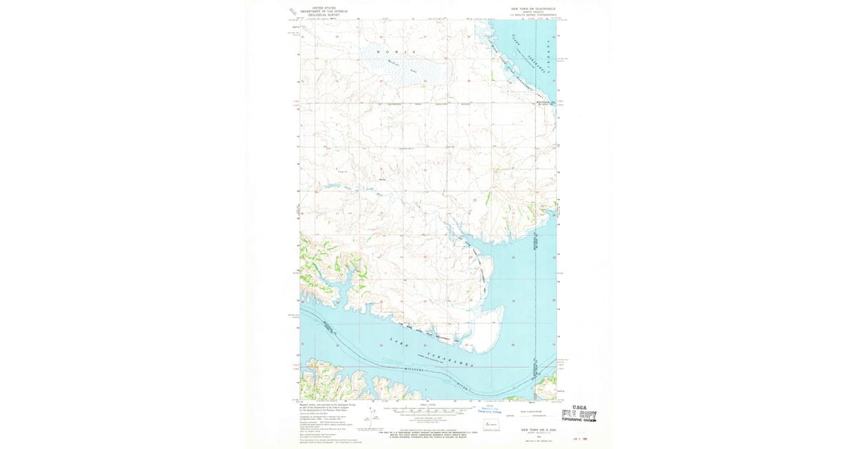 1967 Map of New Town SW, Mountrail County, ND — High-Res | Pastmaps