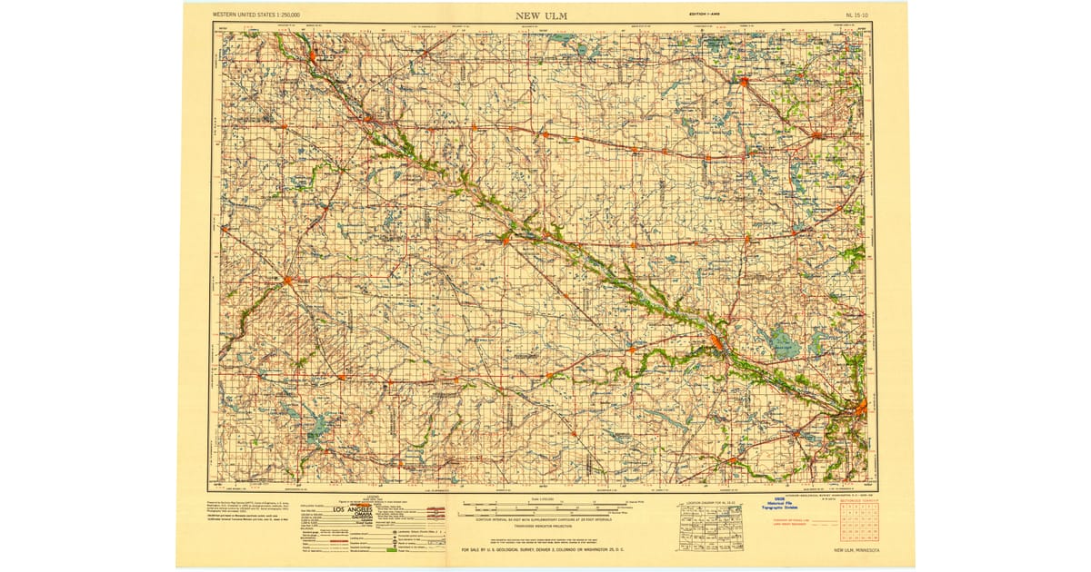 1958 Map of New Ulm, MN — High-Res | Pastmaps