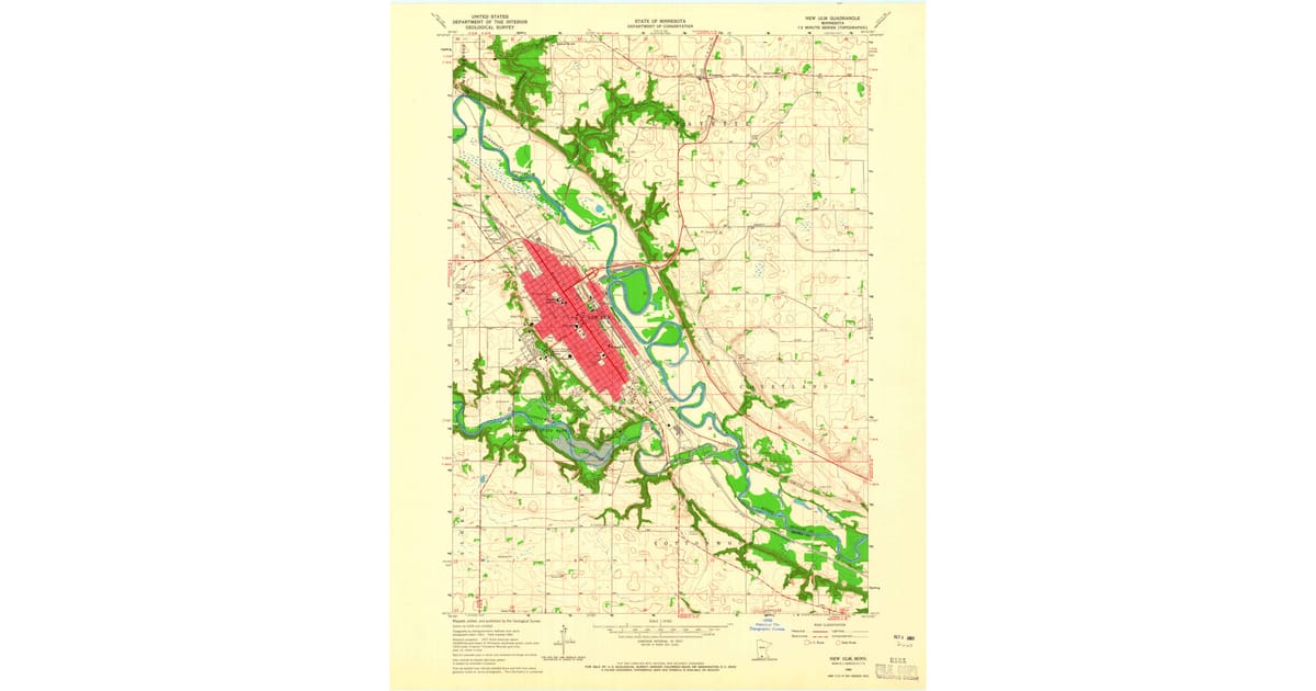 1964 Map of New Ulm, MN — High-Res | Pastmaps