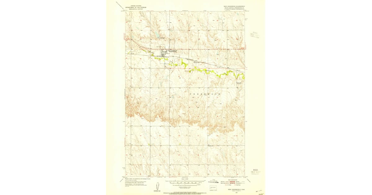 1953 Map of New Underwood, SD — High-Res | Pastmaps