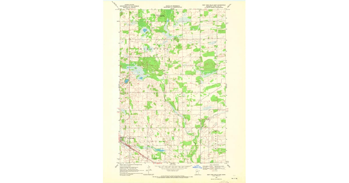 1969 Map of New York Mills East, Otter Tail County, MN — High-Res ...