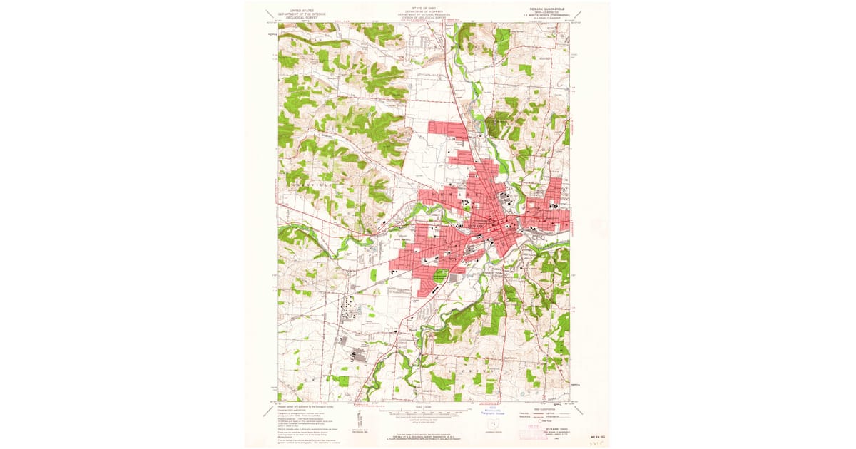 1961 Map of Newark, OH — High-Res | Pastmaps