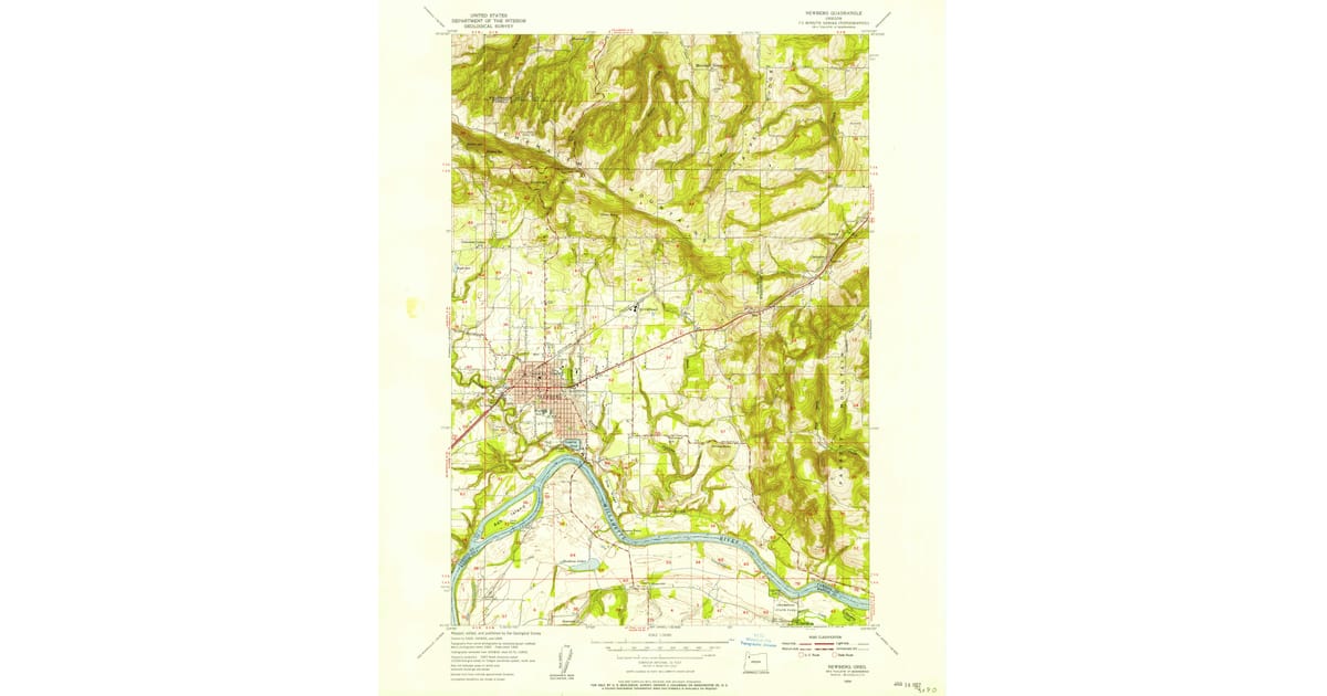 1954 Map of Newberg, OR — High-Res | Pastmaps