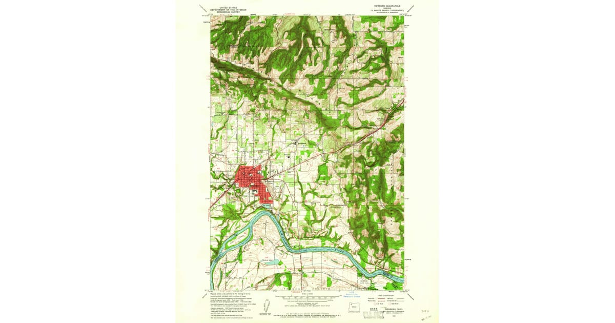 1961 Map of Newberg, OR — High-Res | Pastmaps