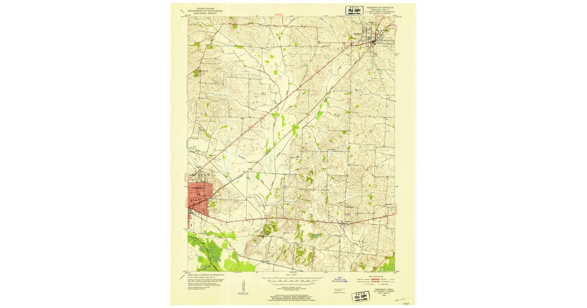1952 Map of Newbern, TN — High-Res | Pastmaps