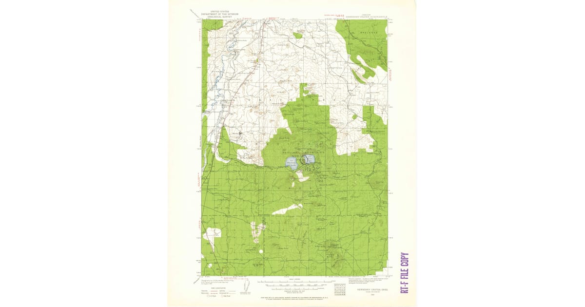 1931 Map of Newberry Crater, Deschutes County, OR — High-Res | Pastmaps