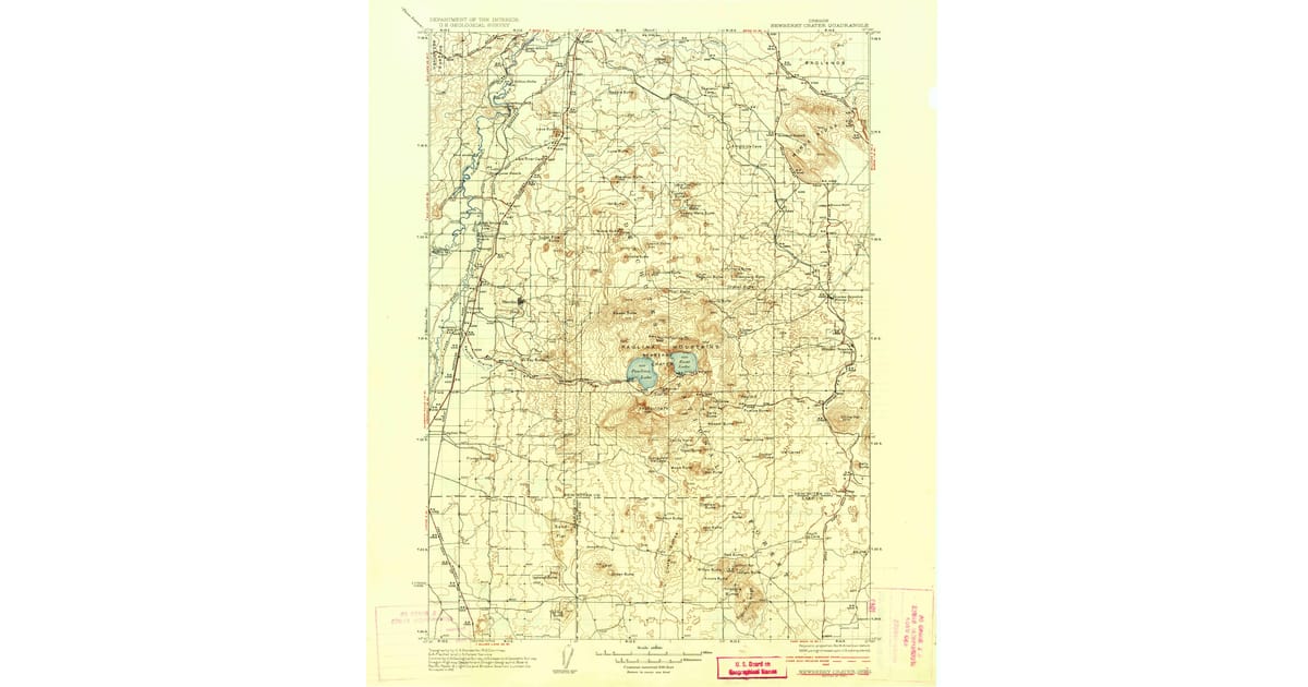 1935 Map of Newberry Crater, Deschutes County, OR — High-Res | Pastmaps