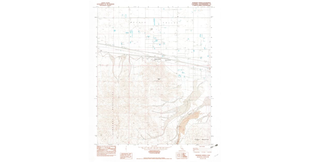 1982 Map of Newberry Springs, San Bernardino County, CA — High-Res ...