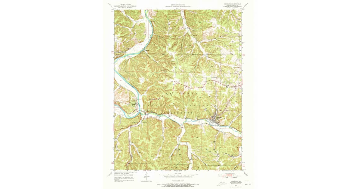 1950 Map of Newburg, MO — High-Res, 1973 Print | Pastmaps