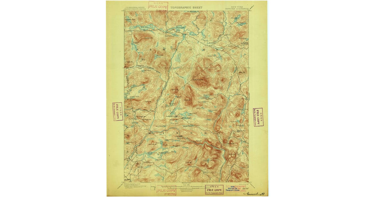 1901 Map of Newcomb, Essex County, NY — High-Res | Pastmaps