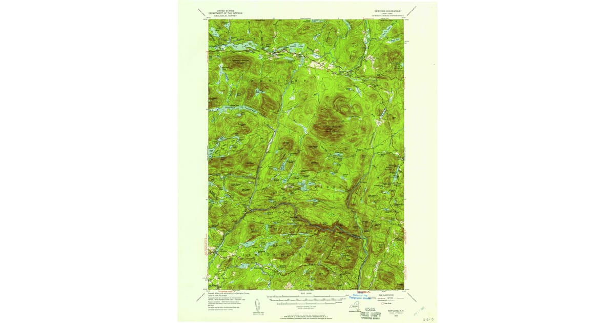 1954 Map of Newcomb, Essex County, NY — High-Res | Pastmaps