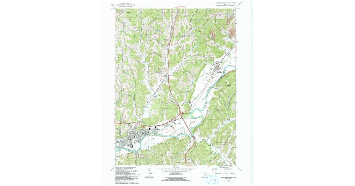 1993 Map of Newcomerstown, OH — High-Res | Pastmaps