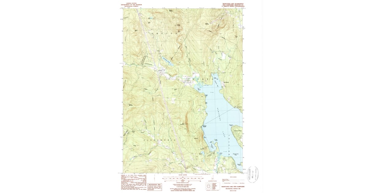 1987 Map of Newfound Lake, Grafton County, NH — High-Res | Pastmaps