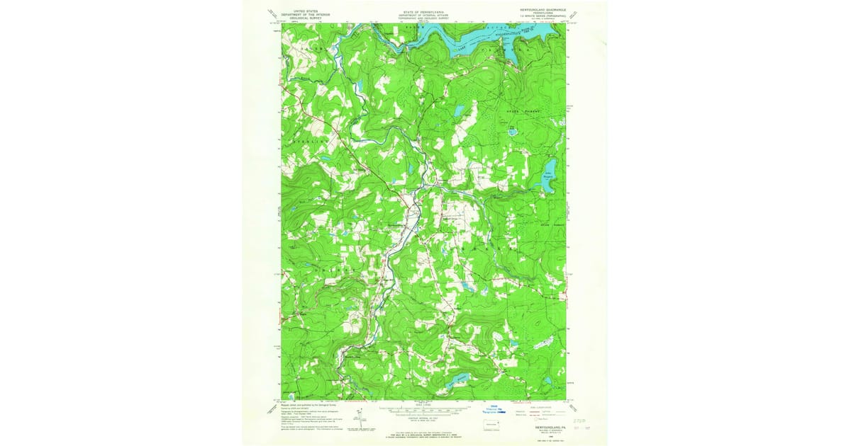 1966 Map of Newfoundland, Pike County, PA — High-Res | Pastmaps