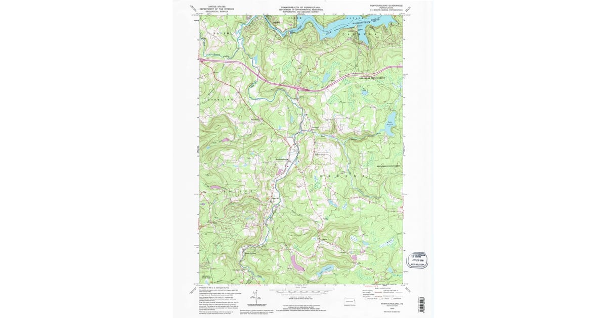 1992 Map of Newfoundland, Pike County, PA — High-Res | Pastmaps