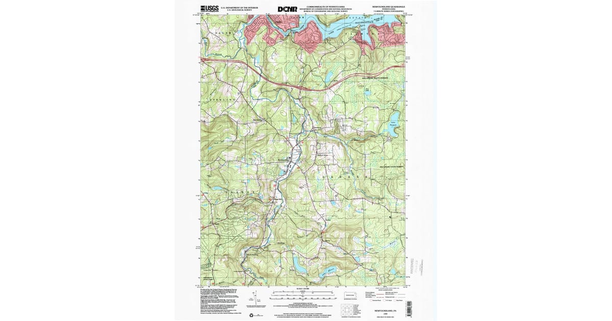 1999 Map of Newfoundland, Pike County, PA — High-Res | Pastmaps