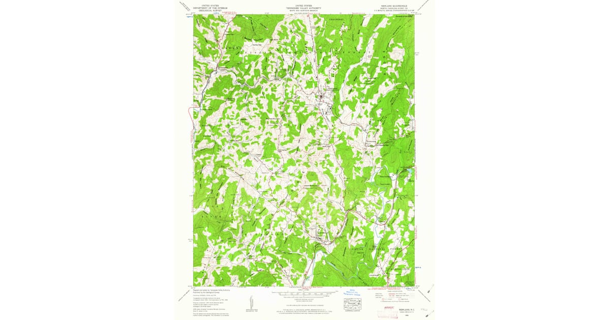 1960 Map of Newland, NC — High-Res | Pastmaps