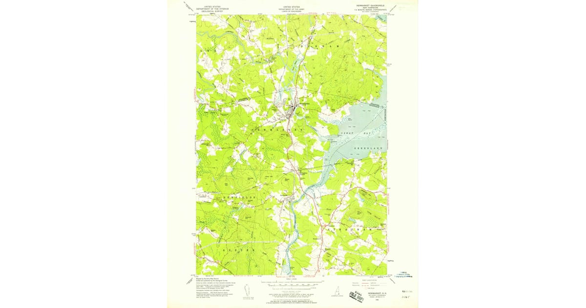 1956 Map of Newmarket, Rockingham County, NH — High-Res | Pastmaps