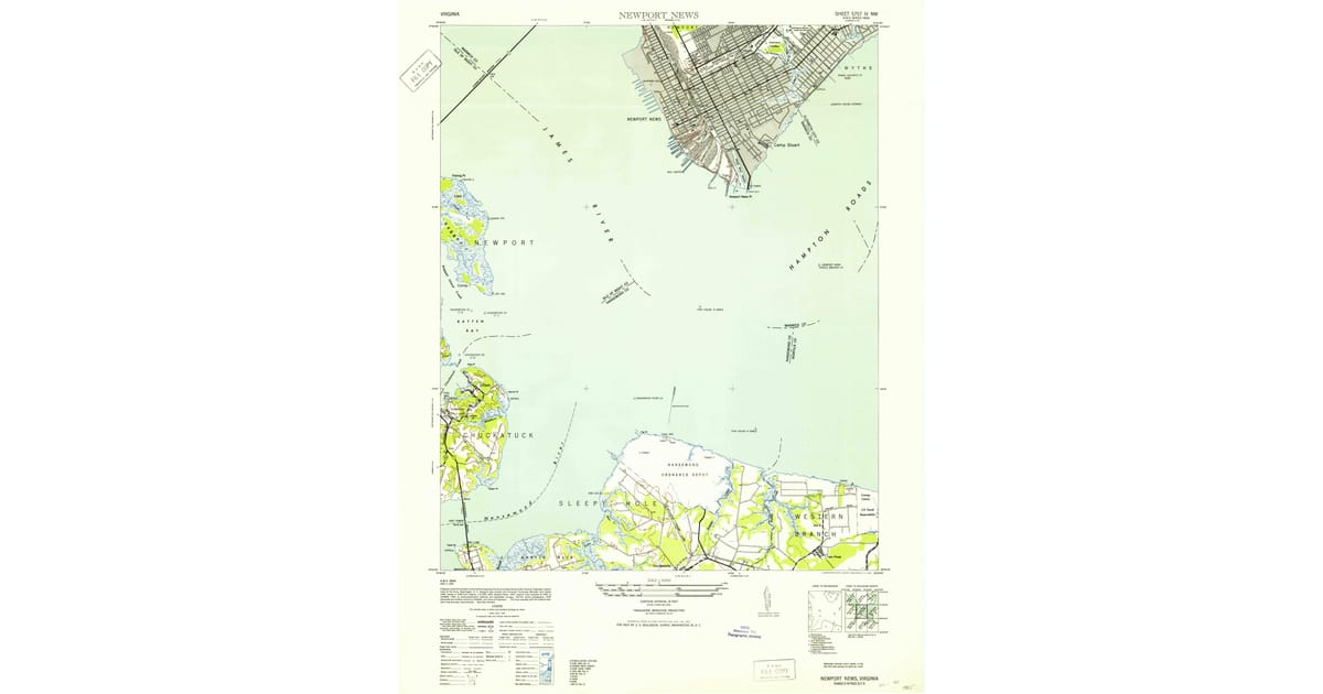 1950s Maps of Hampton, VA | Pastmaps