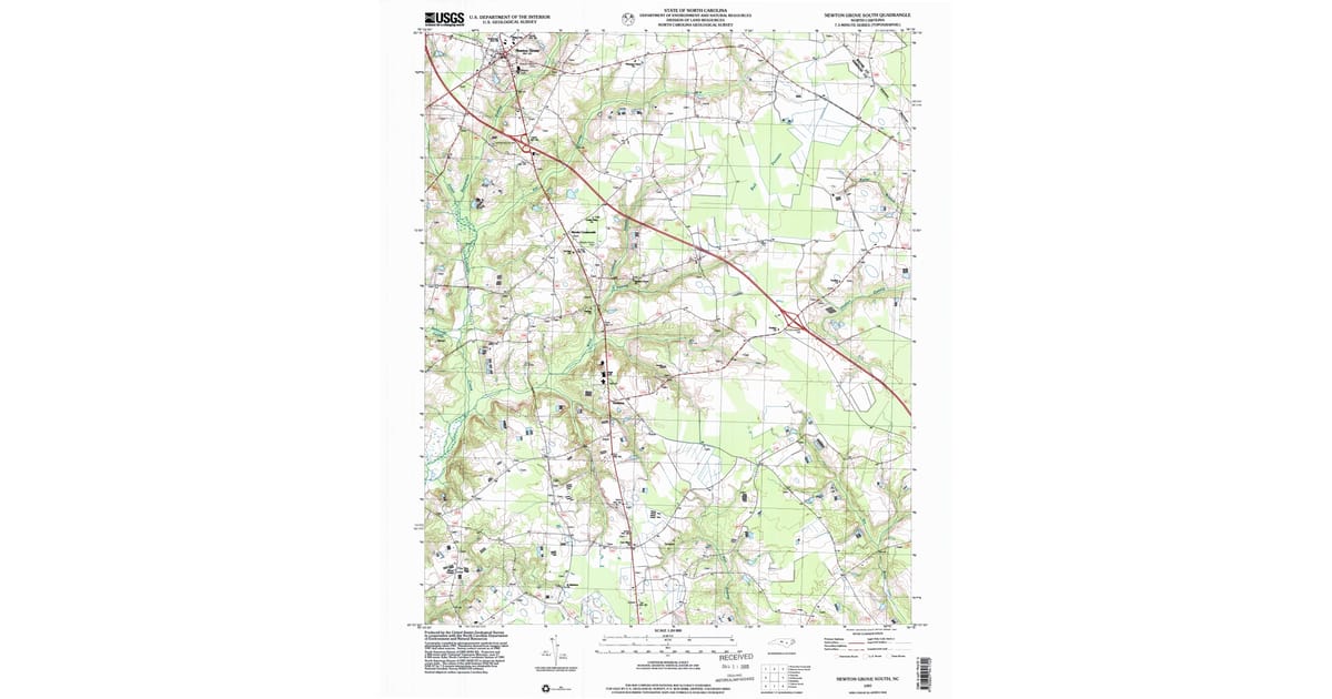 1997 Map of Newton Grove South, Sampson County, NC — High-Res | Pastmaps