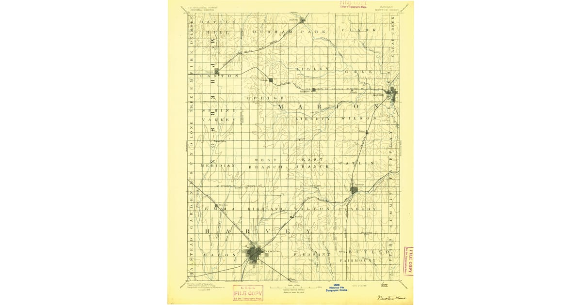 1890s Maps of North Newton, KS | Pastmaps