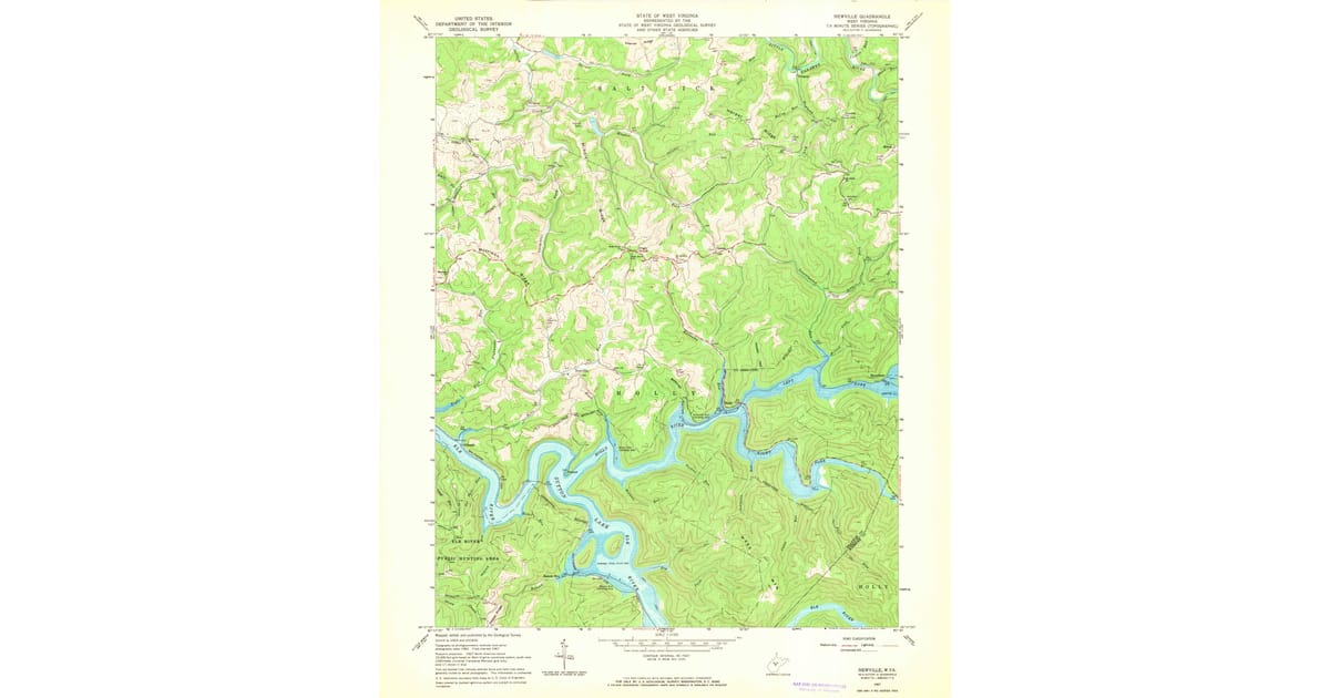 1967 Map of Newville, Braxton County, WV — High-Res | Pastmaps