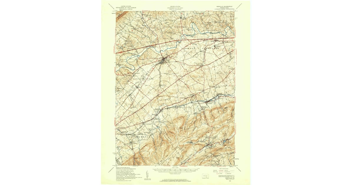 1952 Map of Newville, PA — High-Res, 1959 Print #2 | Pastmaps