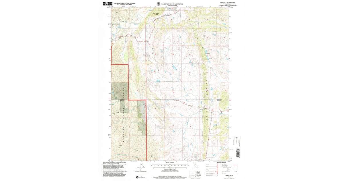 1995 Map of Newville, Tehama County, CA — High-Res | Pastmaps