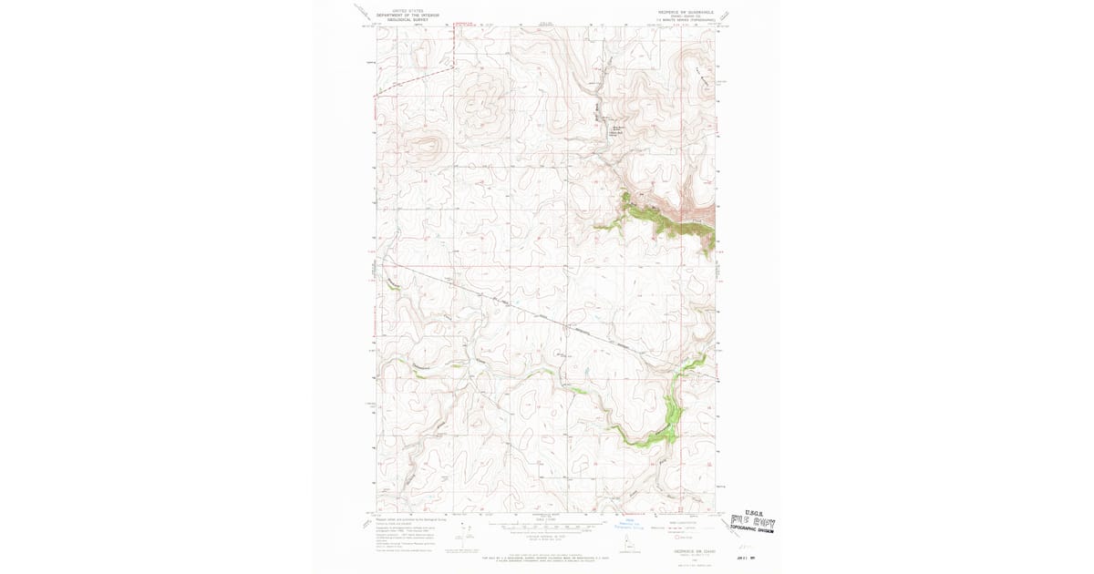 1967 Map of Nezperce SW, Idaho County, ID — High-Res | Pastmaps