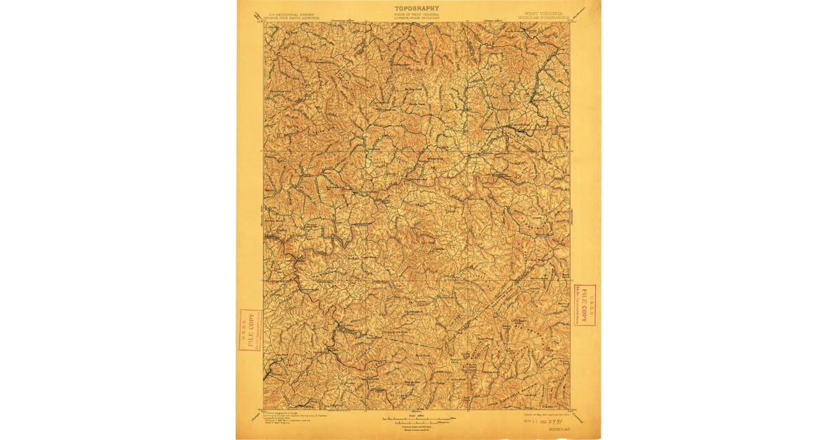 1901 Map of Nicholas, Nicholas County, WV — High-Res, 1912 Print | Pastmaps