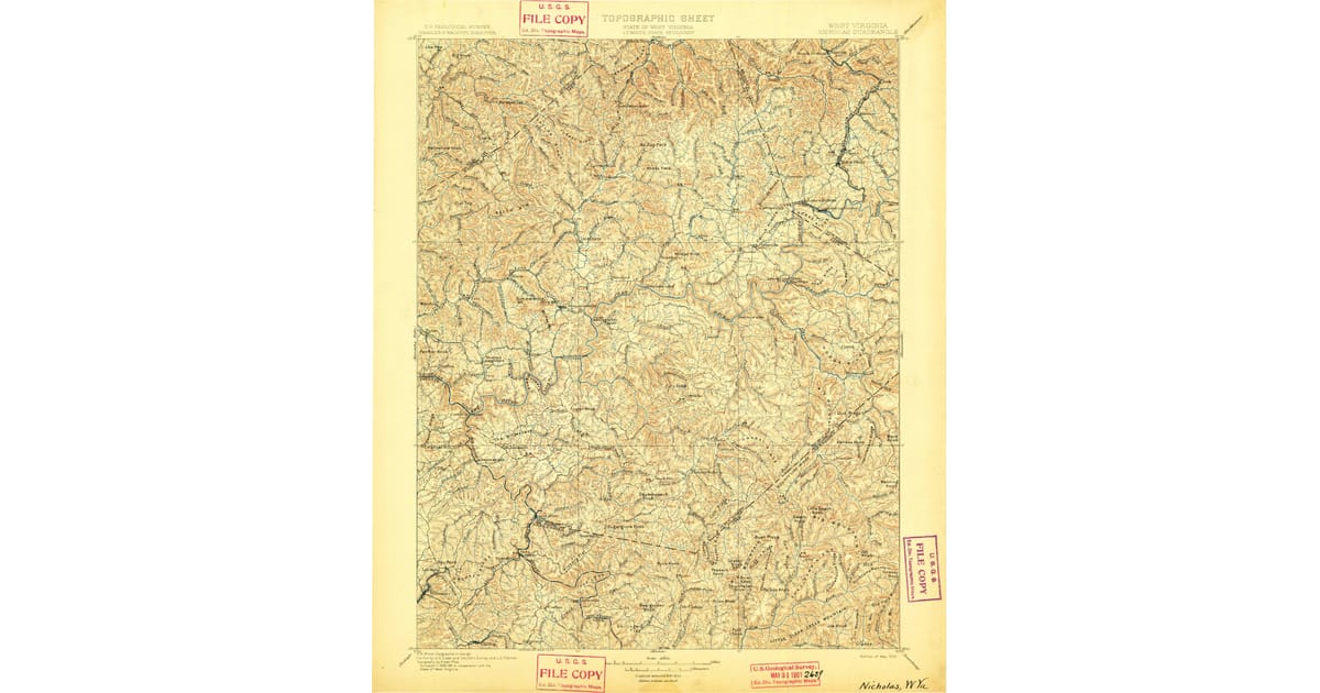 1901 Map of Nicholas, Nicholas County, WV — High-Res | Pastmaps