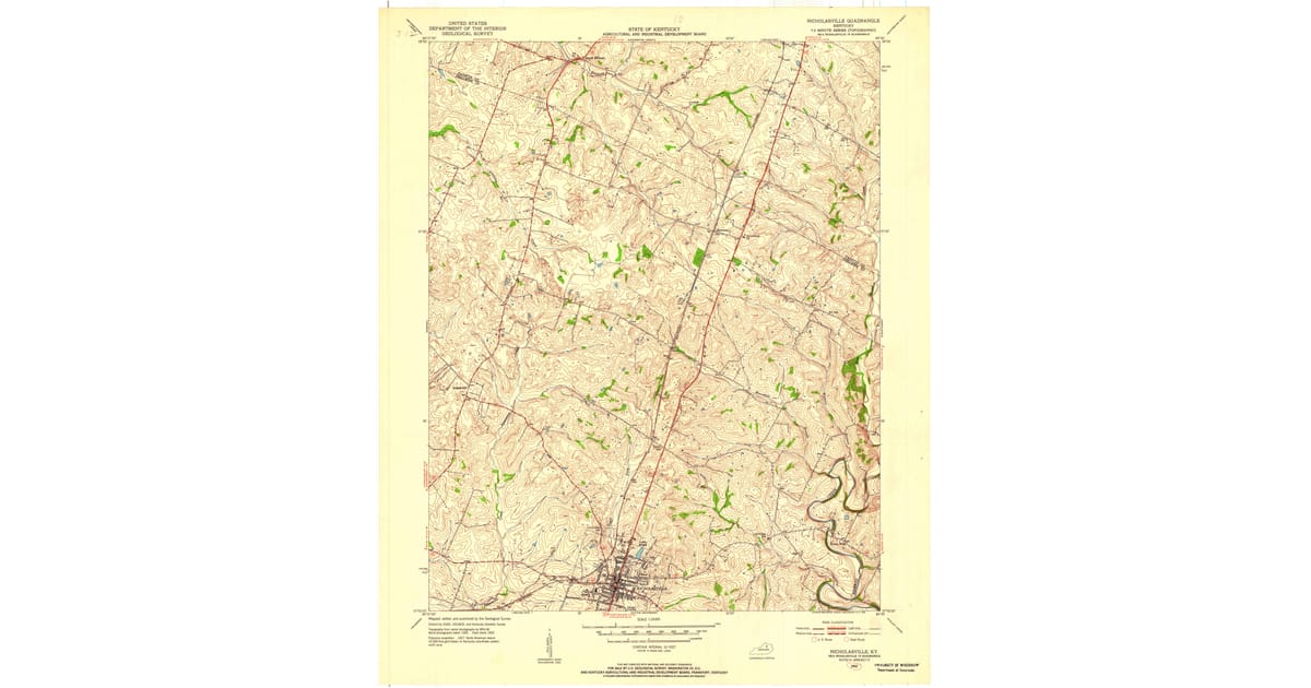 1952 Map of Nicholasville, KY — High-Res | Pastmaps