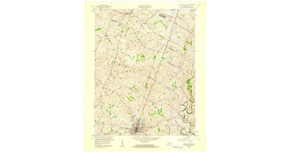 1959 Map of Nicholasville, KY — High-Res | Pastmaps