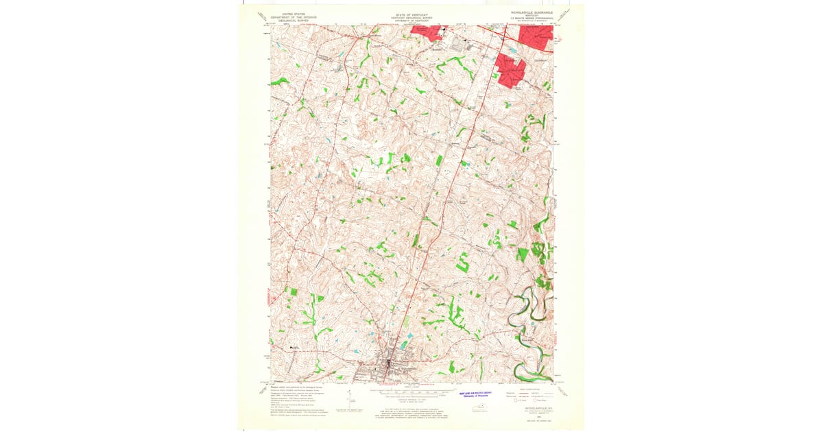 1965 Map of Nicholasville, KY — High-Res | Pastmaps