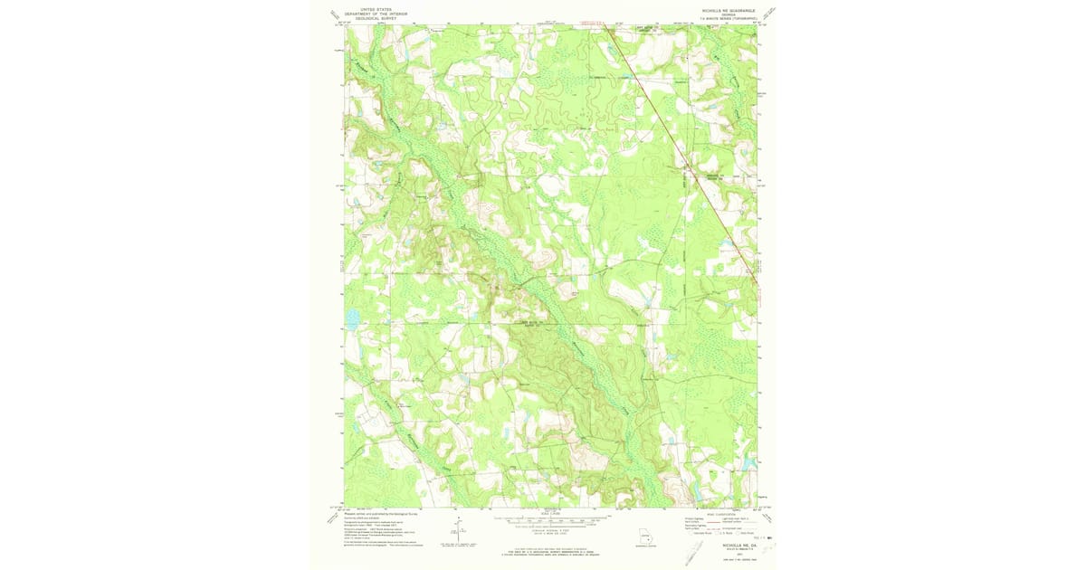 1971 Map of Nicholls NE, Jeff Davis County, GA — High-Res | Pastmaps