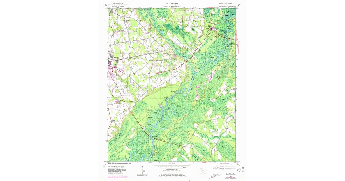1948 Map of Nichols, SC — High-Res | Pastmaps
