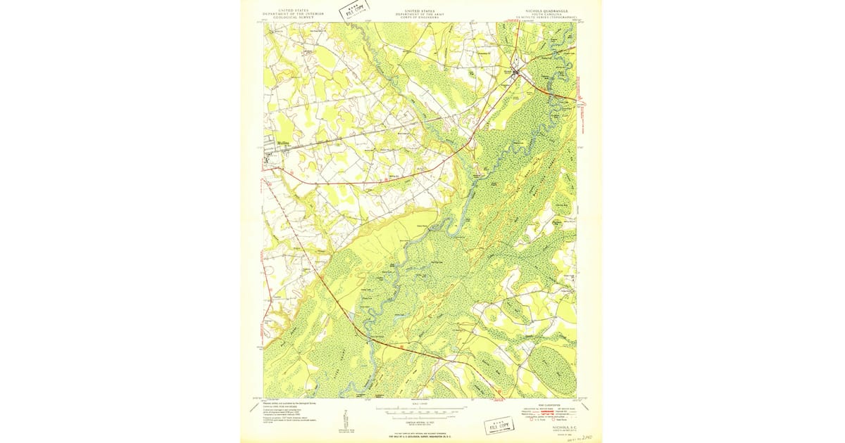 1950 Map of Nichols, SC — High-Res | Pastmaps