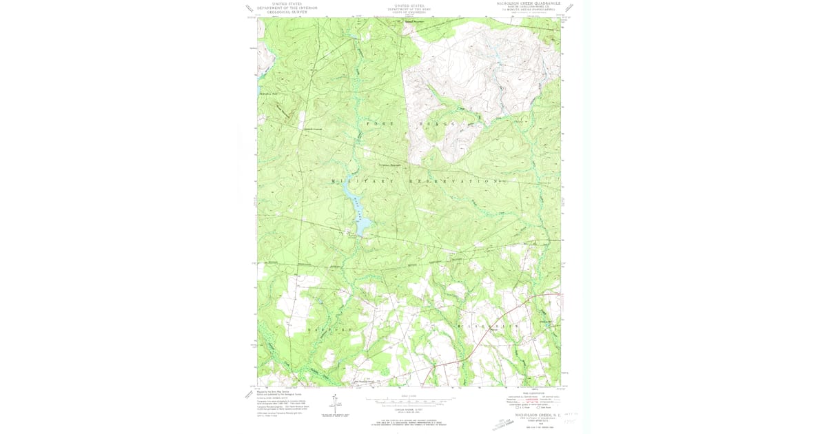 1948 Map of Nicholson Creek, Hoke County, NC — High-Res | Pastmaps