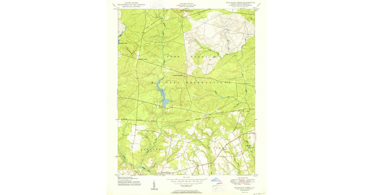 1950 Map of Nicholson Creek, Hoke County, NC — High-Res | Pastmaps