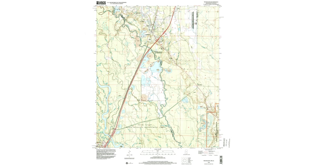 1998 Map of Nicholson, MS — High-Res | Pastmaps