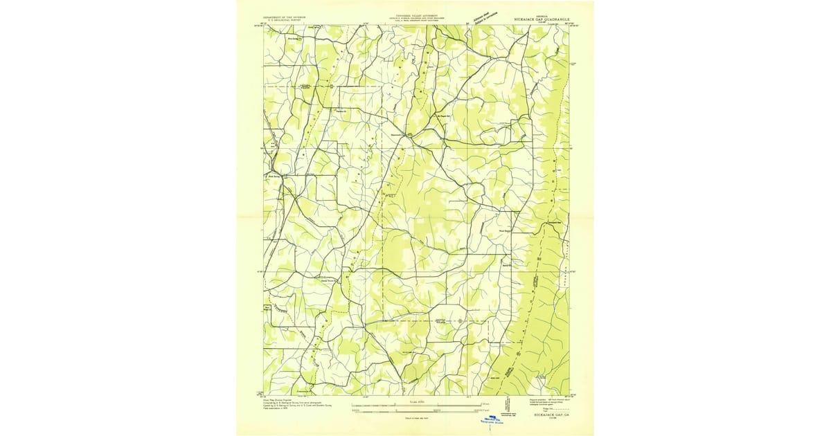 1935 Map of Nickajack Gap, Catoosa County, GA — High-Res | Pastmaps