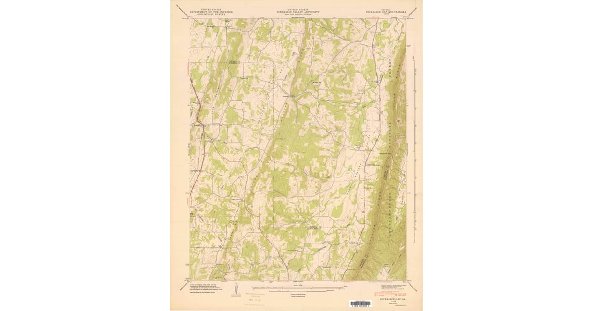 1946 Map of Nickajack Gap, Catoosa County, GA — High-Res | Pastmaps