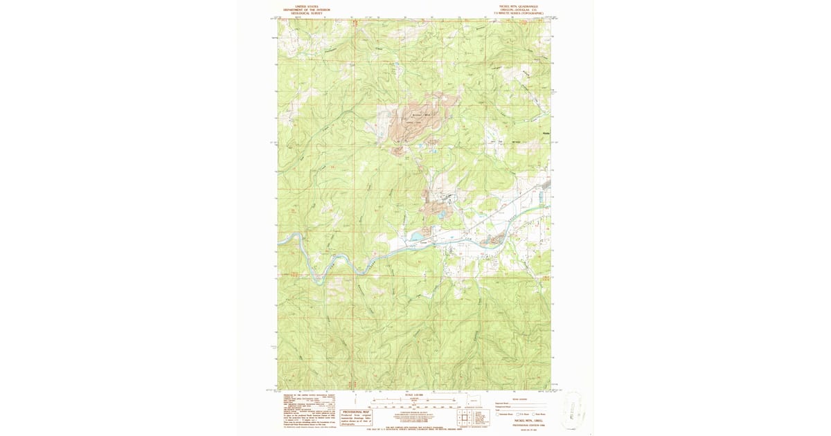 1986 Map of Nickel Mtn, Douglas County, OR — High-Res | Pastmaps